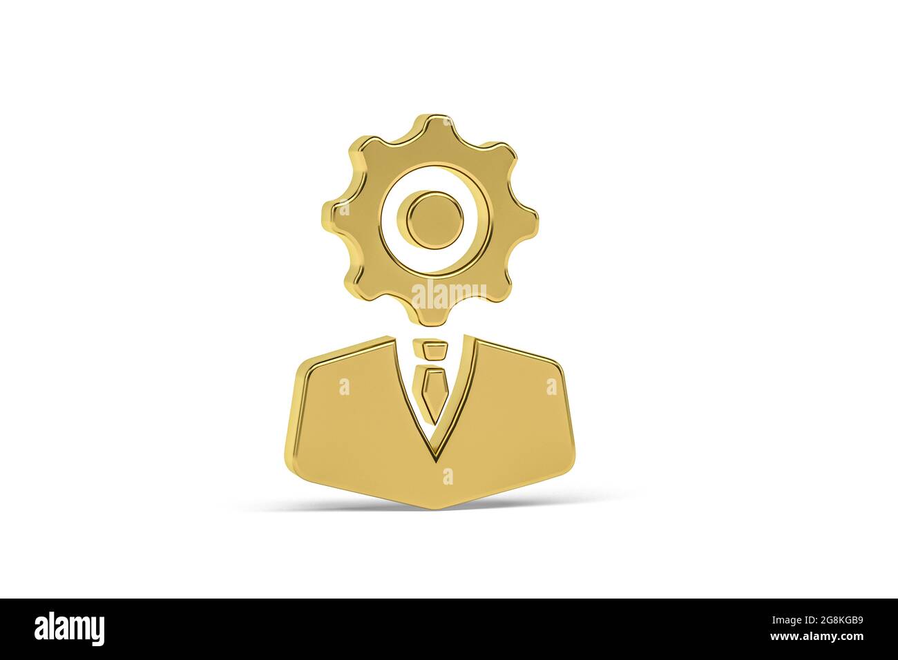 Golden 3d IT specialist icon isolated on white background - 3D render ...
