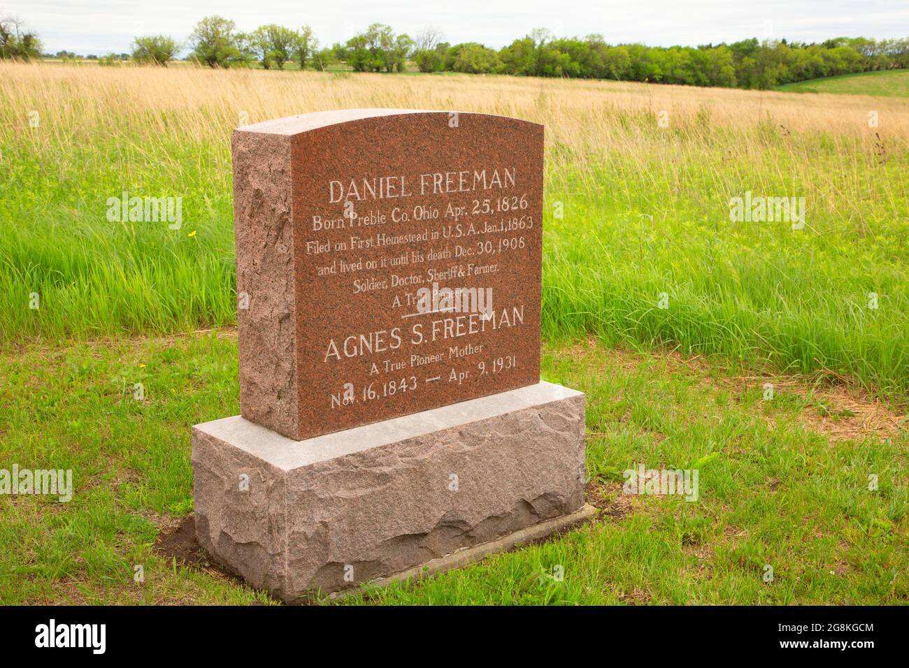 Freeman grave, Homestead National Historical Park, Nebraska Stock Photo ...