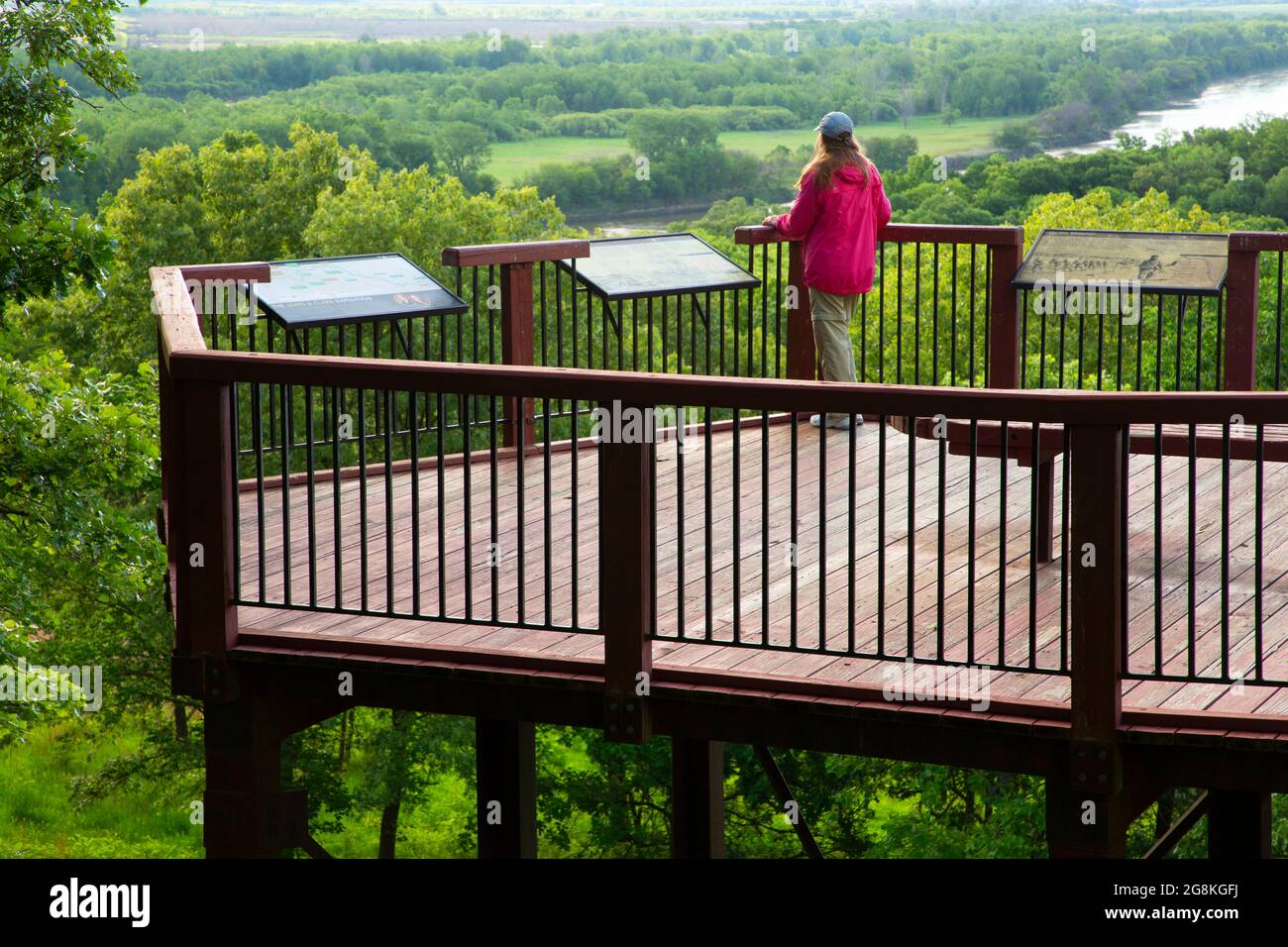 Missouri River viewing deck, Indian Cave State Park, Nebraska Stock ...