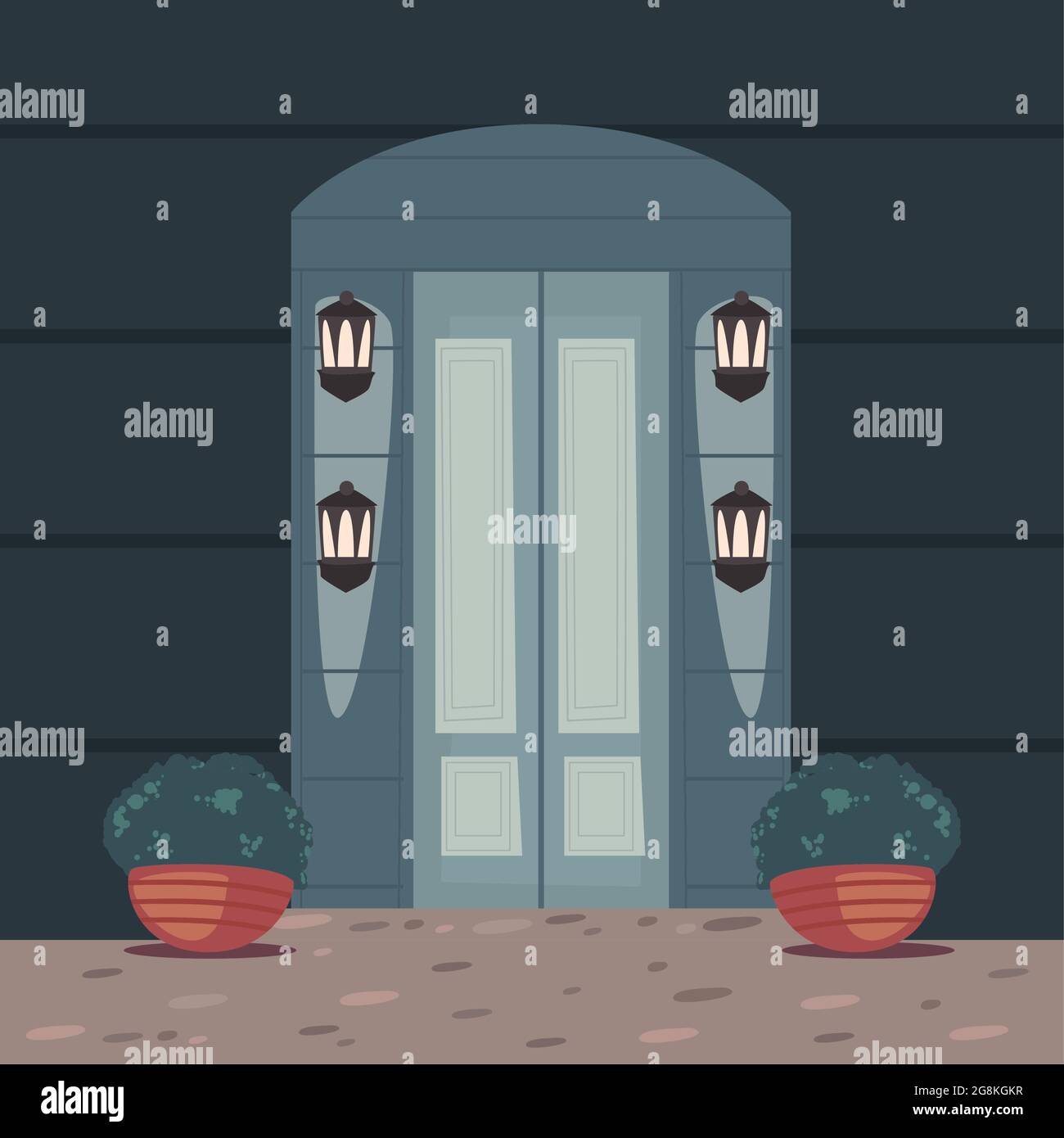Gray entrance door front Stock Vector Images - Alamy