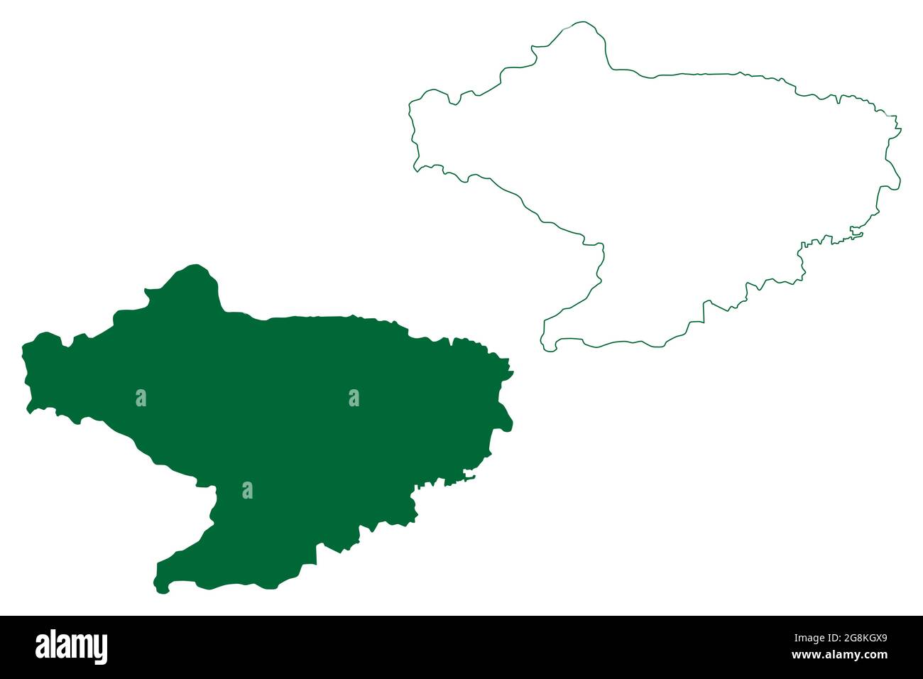 Nilgiris district (Tamil Nadu State, Republic of India) map vector ...