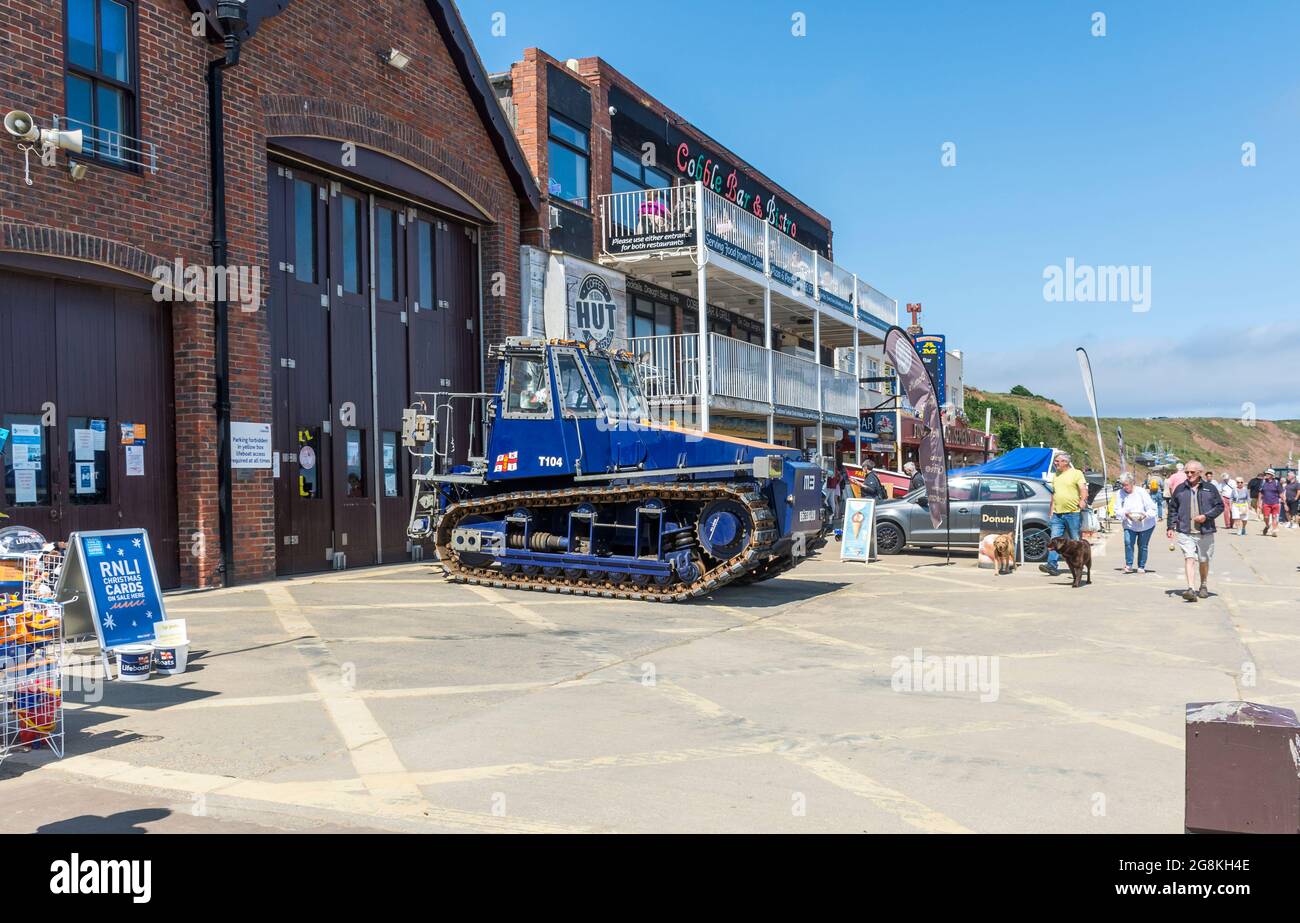RNLI lifeboat station at Filey on the North Yorkshire coast, UK. Taken ...