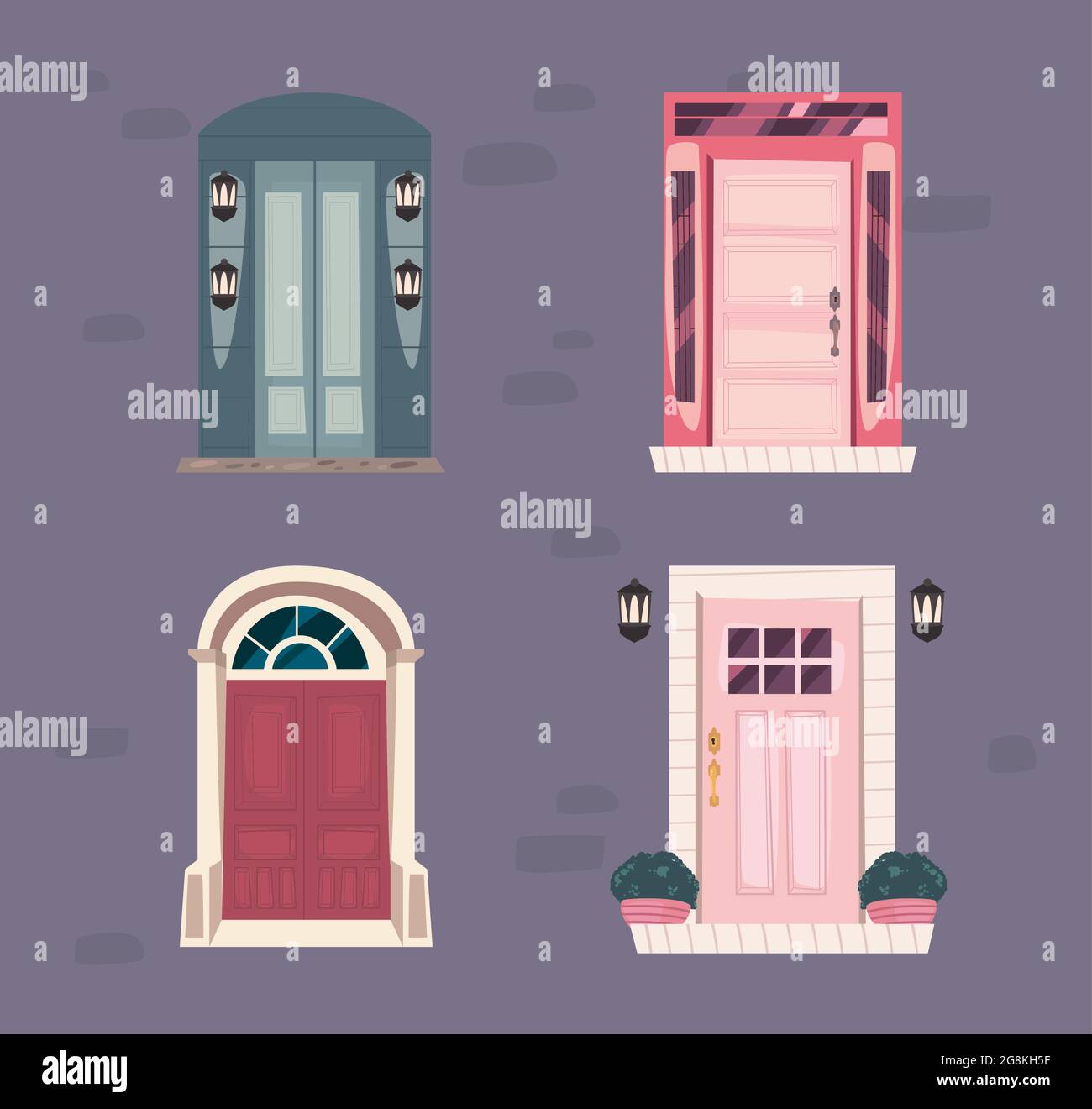 various fronts doors colors icons Stock Vector Image & Art - Alamy