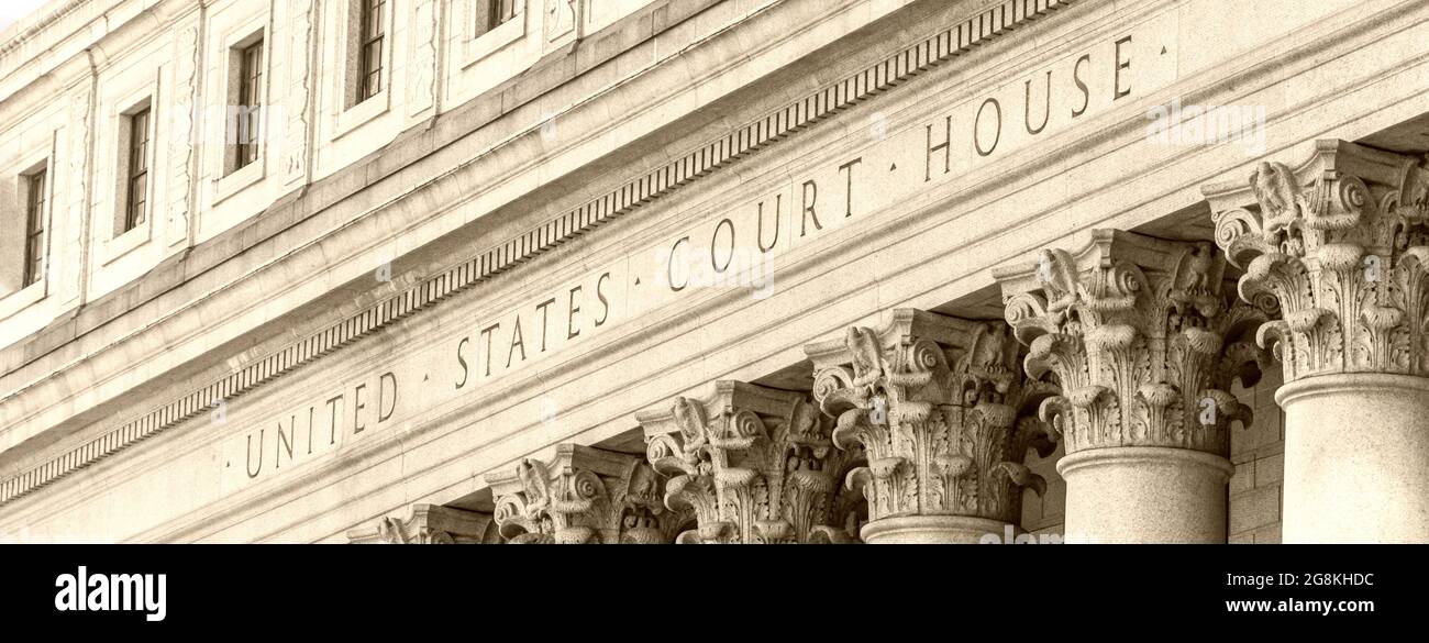 United States Court House. Courthouse facade with columns, lower ...