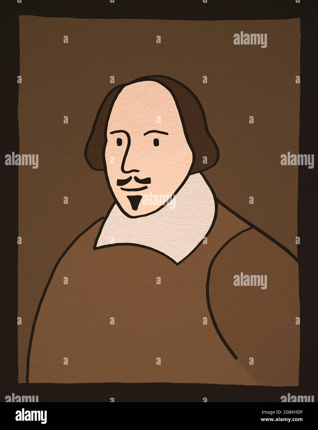 Simple cartoon style illustration of the famous english writer William ...