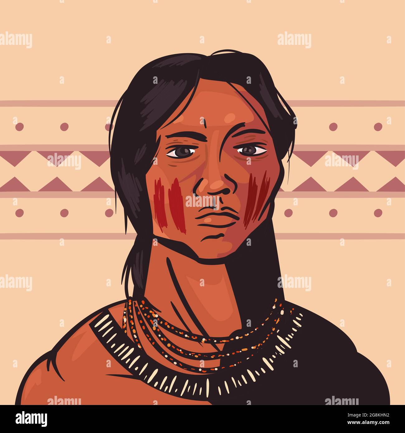 female indigenous ethnicity character scene Stock Vector Image & Art ...