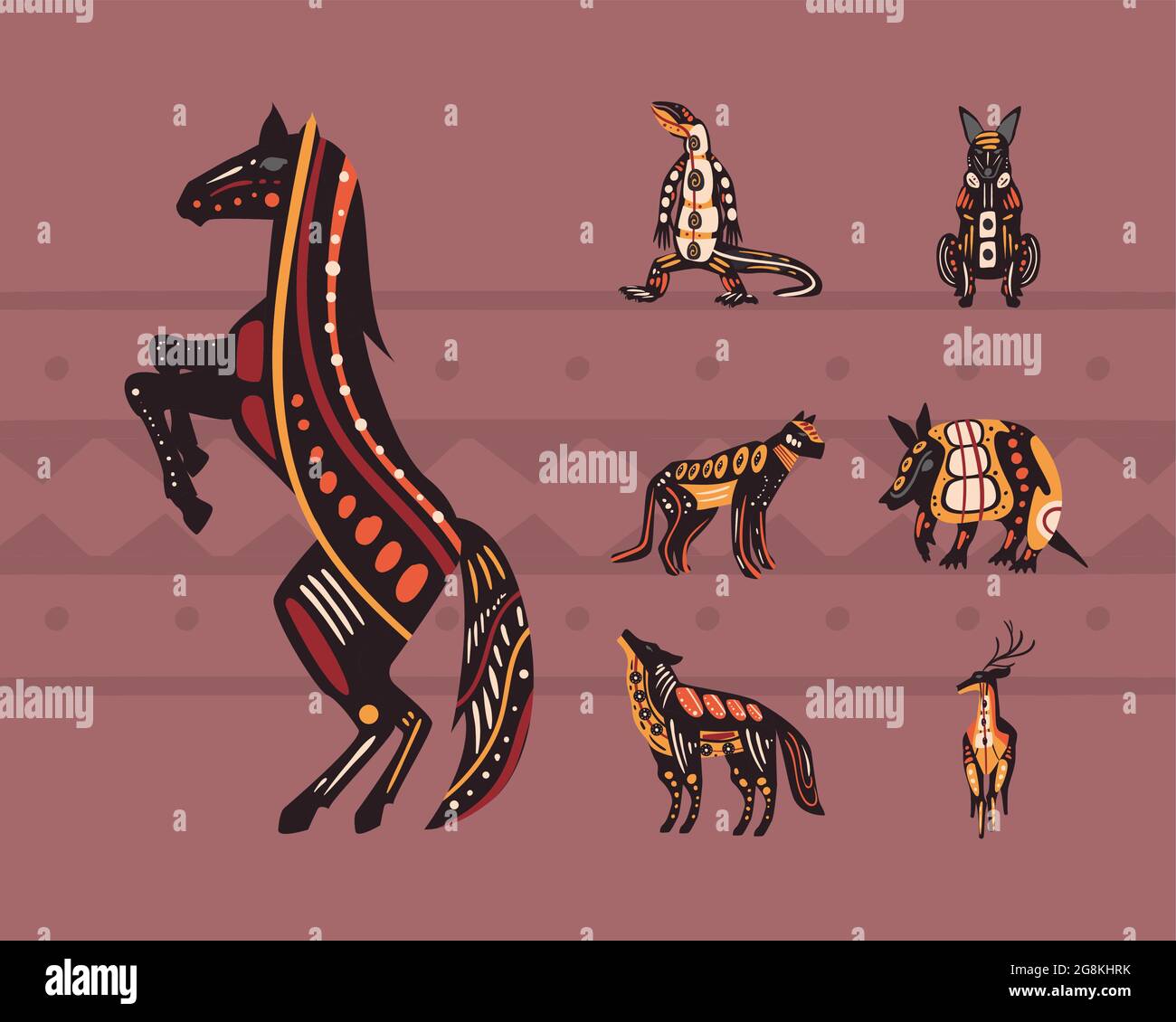 seven indigenous animals ethnicity icons Stock Vector Image & Art - Alamy