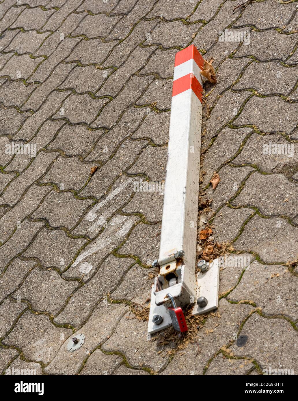 Reserved private parking space with a lock Stock Photo - Alamy