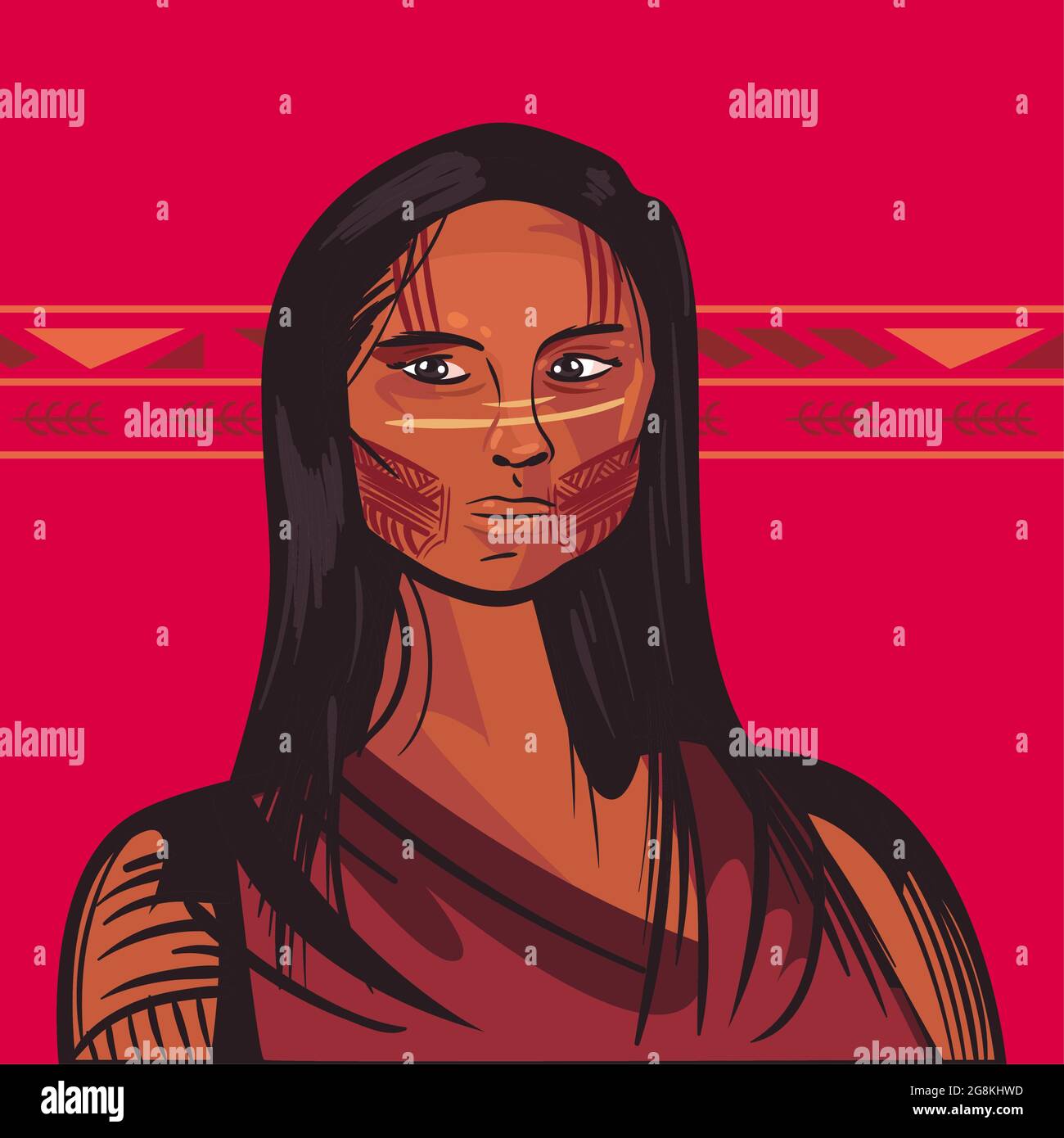 female indigenous ethnicity avatar character Stock Vector Image & Art ...