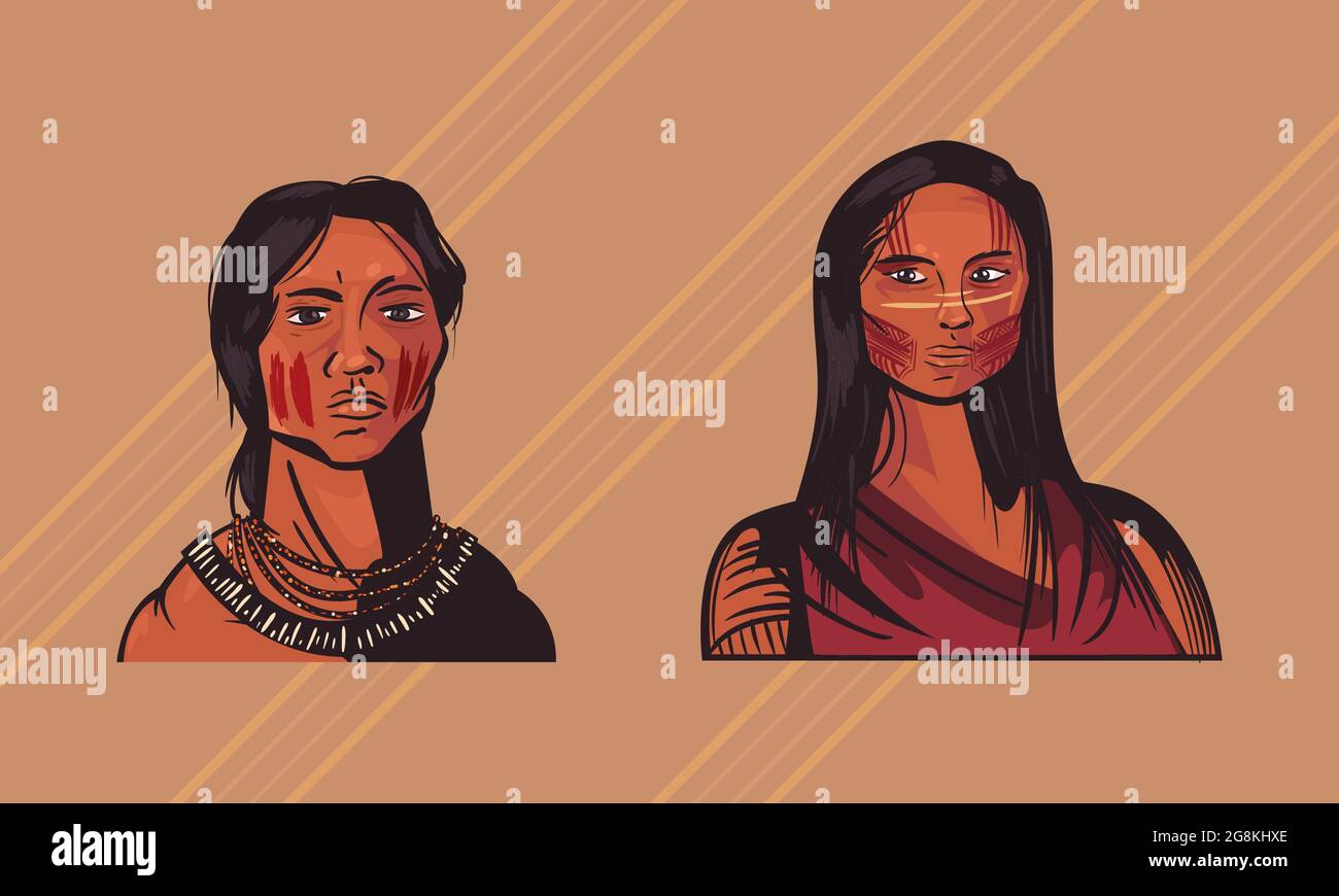 two female indigenous ethnic characters Stock Vector Image & Art - Alamy