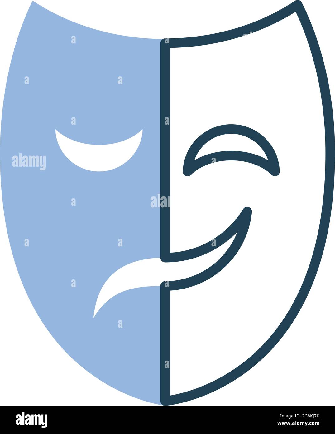 emotional symbol, theater mask icon on white background Stock Vector ...