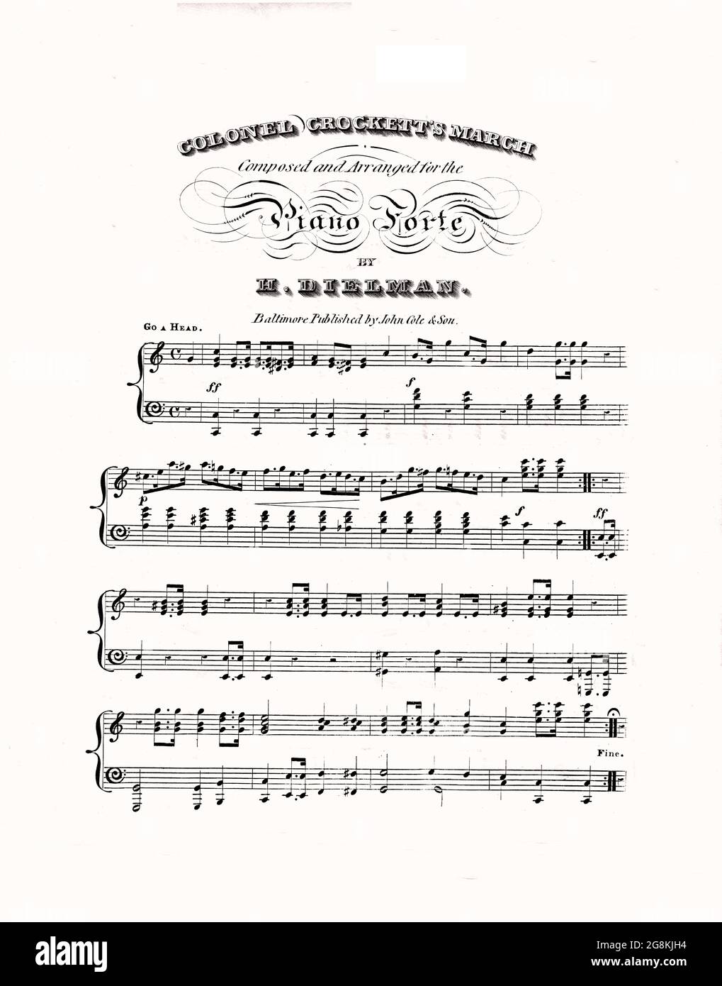 Colonel Crockett's March, 1835 sheet music about Congressman ...