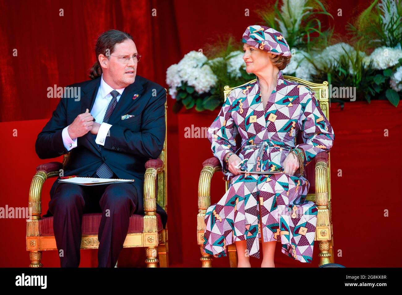 Princess Delphine of Belgium and her husband James O'Hare attending ...