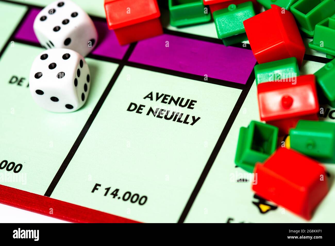 Close up of Avenue de Neuilly on a French Monopoly Board Stock Photo ...
