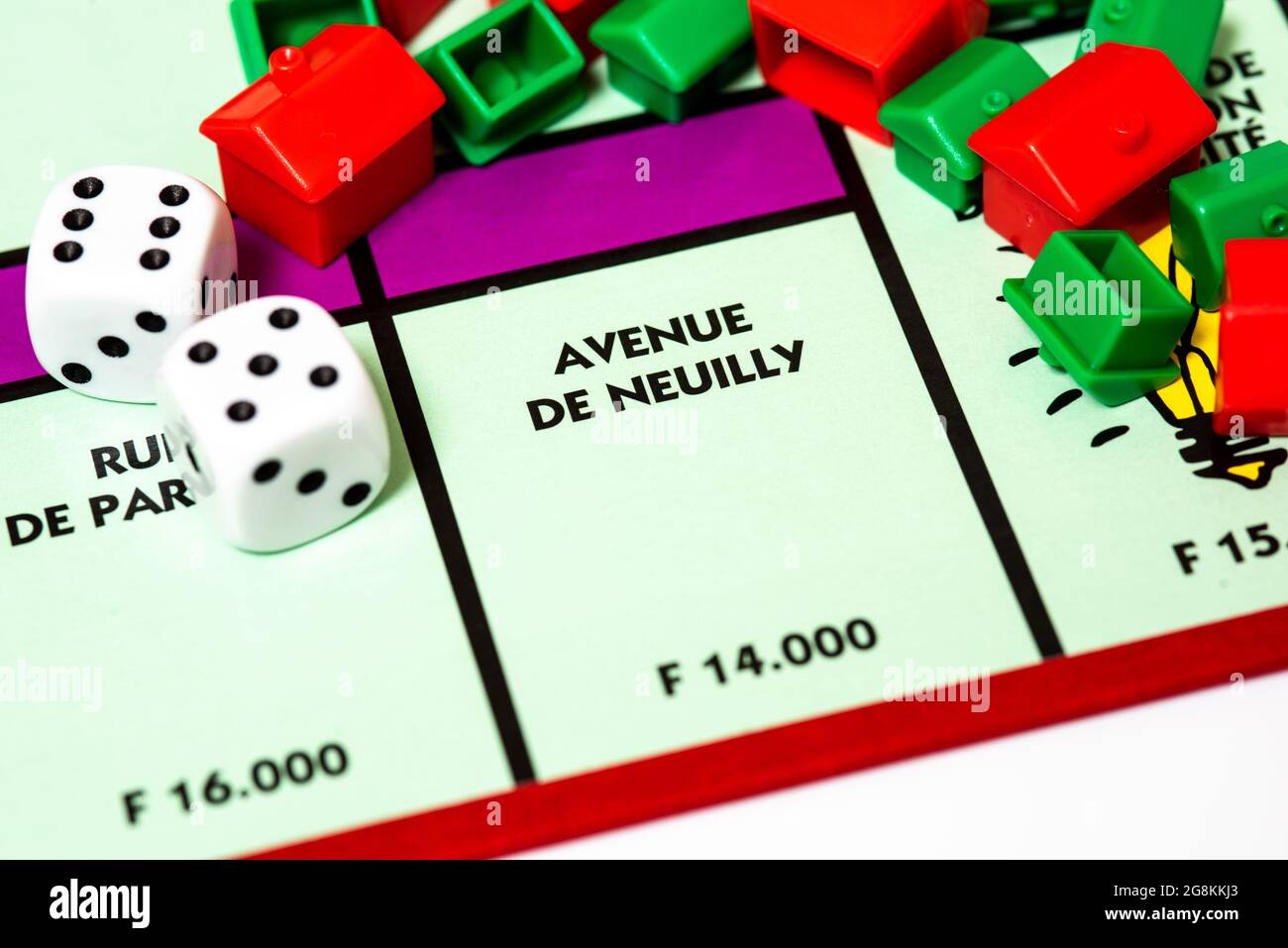 Close up of Avenue de Neuilly on a French Monopoly Board Stock Photo ...