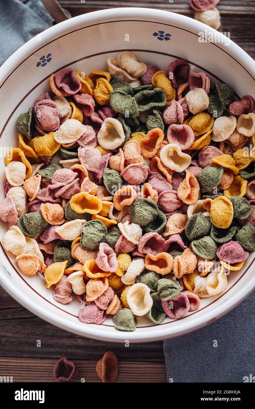 Hand made orecchiette pasta from Puglia, made with natural flavors like ...