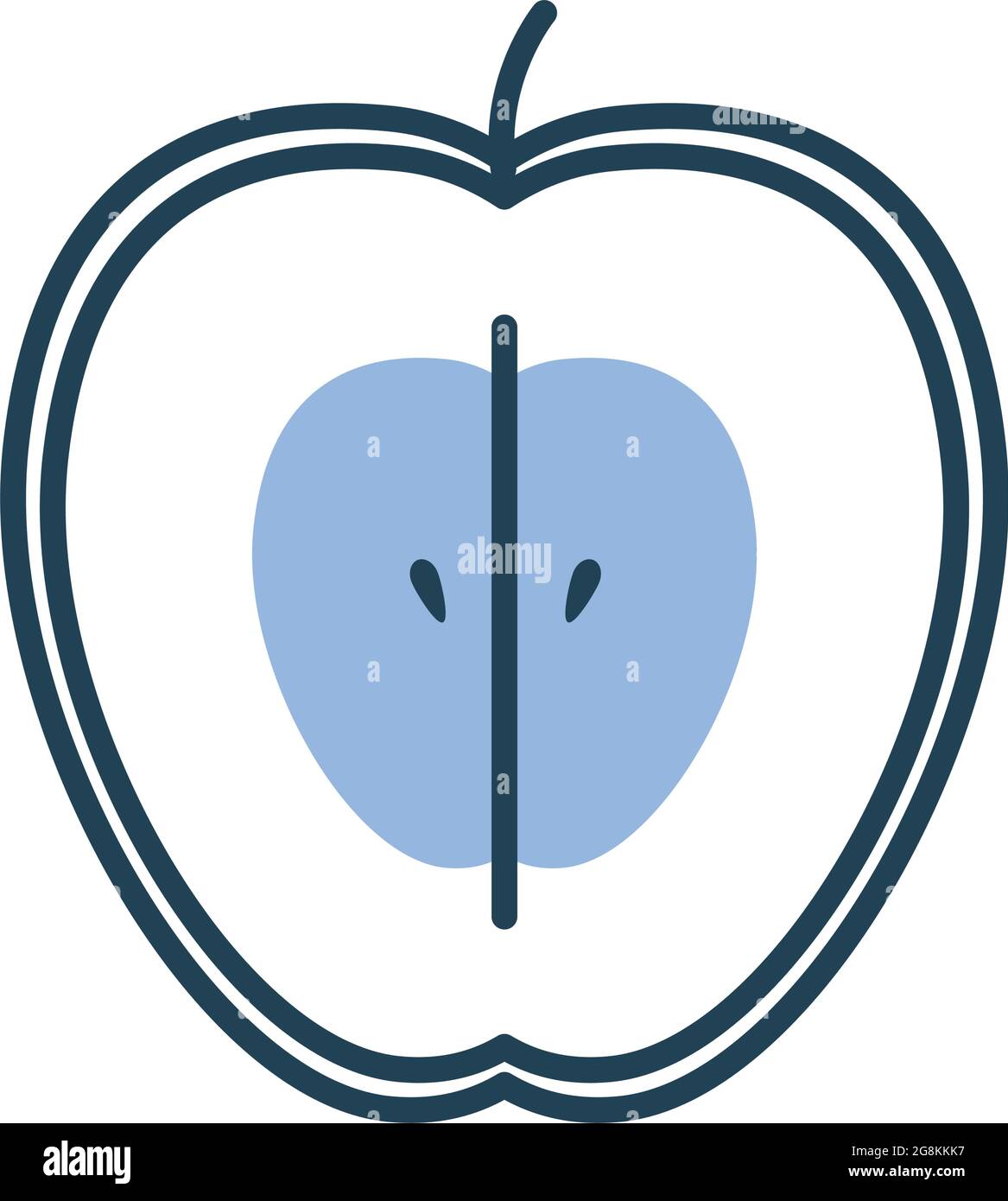 half apple icon on white background Stock Vector Image & Art - Alamy