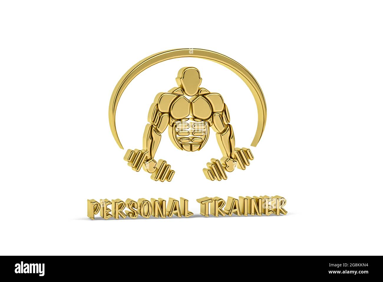 Golden 3d fitness instructor icon isolated on white background - 3d ...