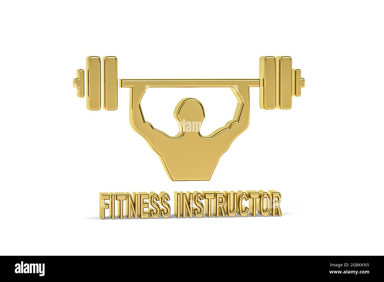 Golden 3d fitness instructor icon isolated on white background - 3d ...