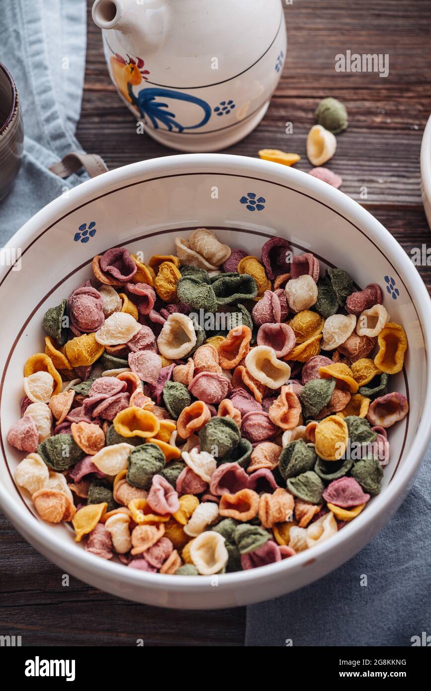 Hand made orecchiette pasta from Puglia, made with natural flavors like ...