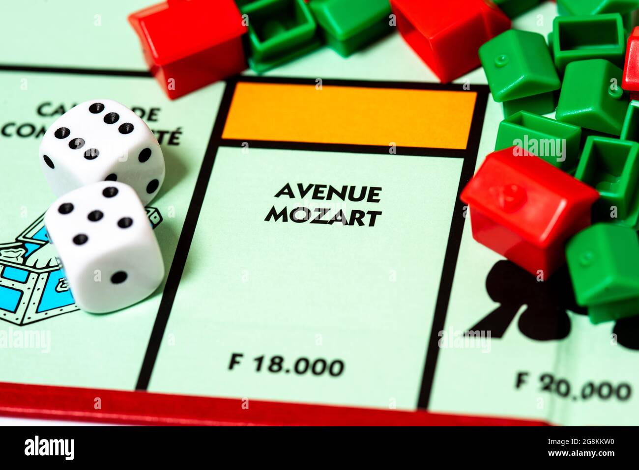 Avenue Mozart. Close up of French Monopoly Board Stock Photo - Alamy