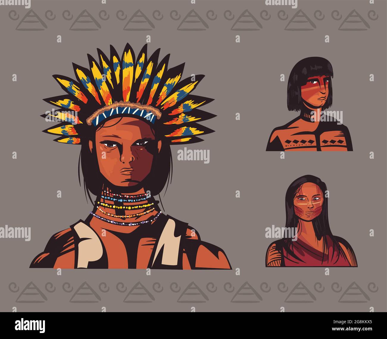 group of three indigenous ethnic Stock Vector Image & Art - Alamy