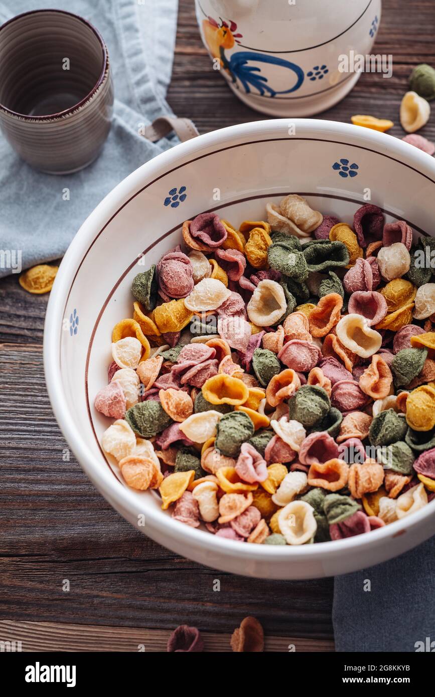 Hand made orecchiette pasta from Puglia, made with natural flavors like ...