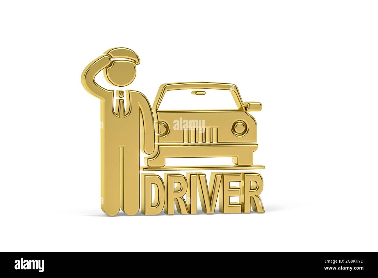 Golden 3d driver icon isolated on white background - 3d render Stock ...