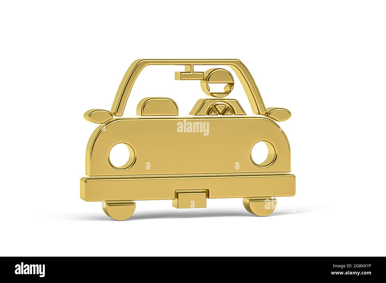 Golden 3d driver icon isolated on white background - 3d render Stock ...
