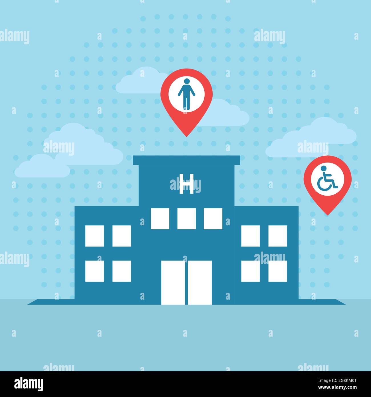 hospital with disabled accessibility symbols Stock Vector Image & Art ...