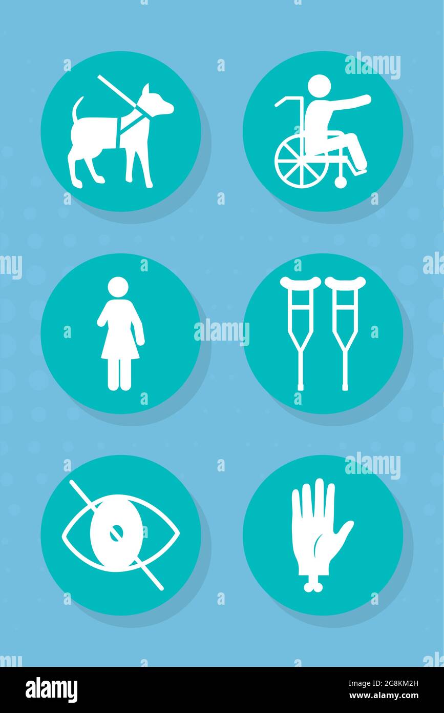 disabled accessibility symbols icon set Stock Vector Image & Art - Alamy