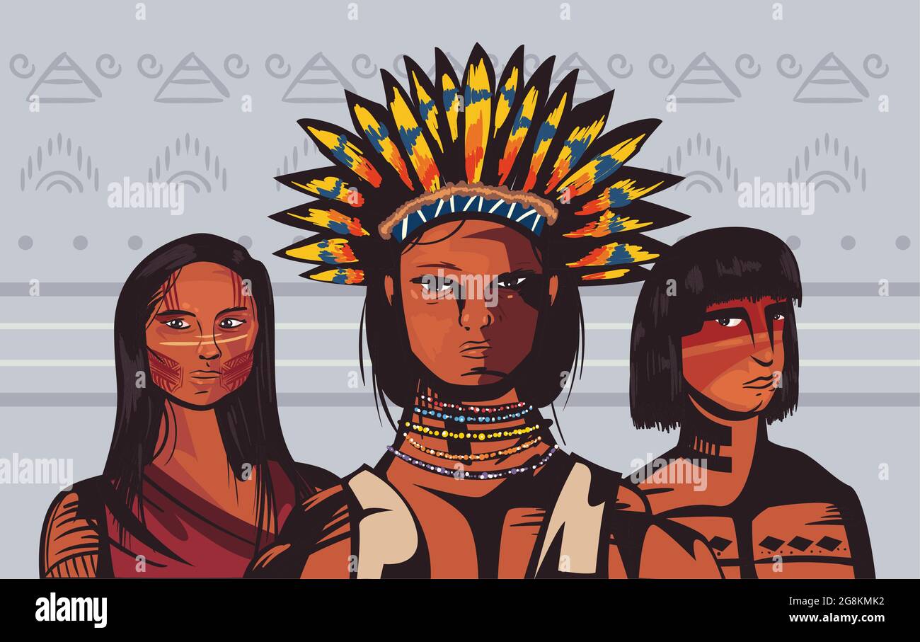 group of indigenous ethnic characters Stock Vector Image & Art - Alamy