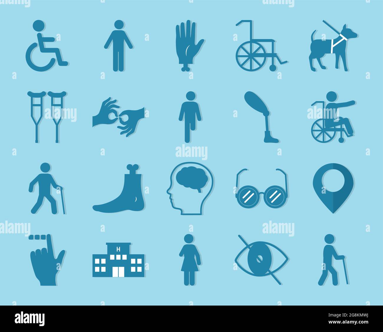 disabled accessibility icons set design Stock Vector Image & Art - Alamy