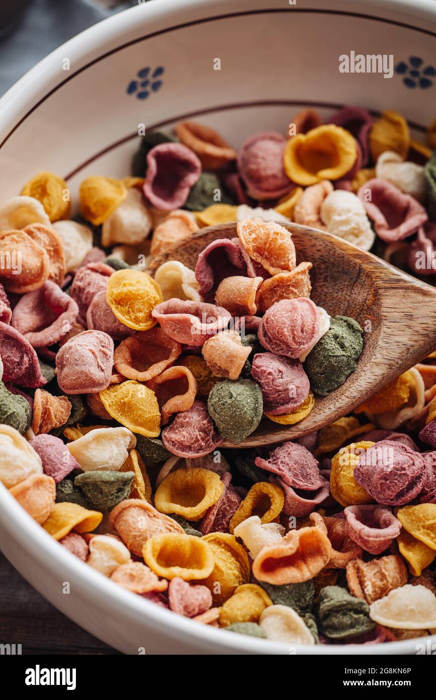 Hand made orecchiette pasta from Puglia, made with natural flavors like ...