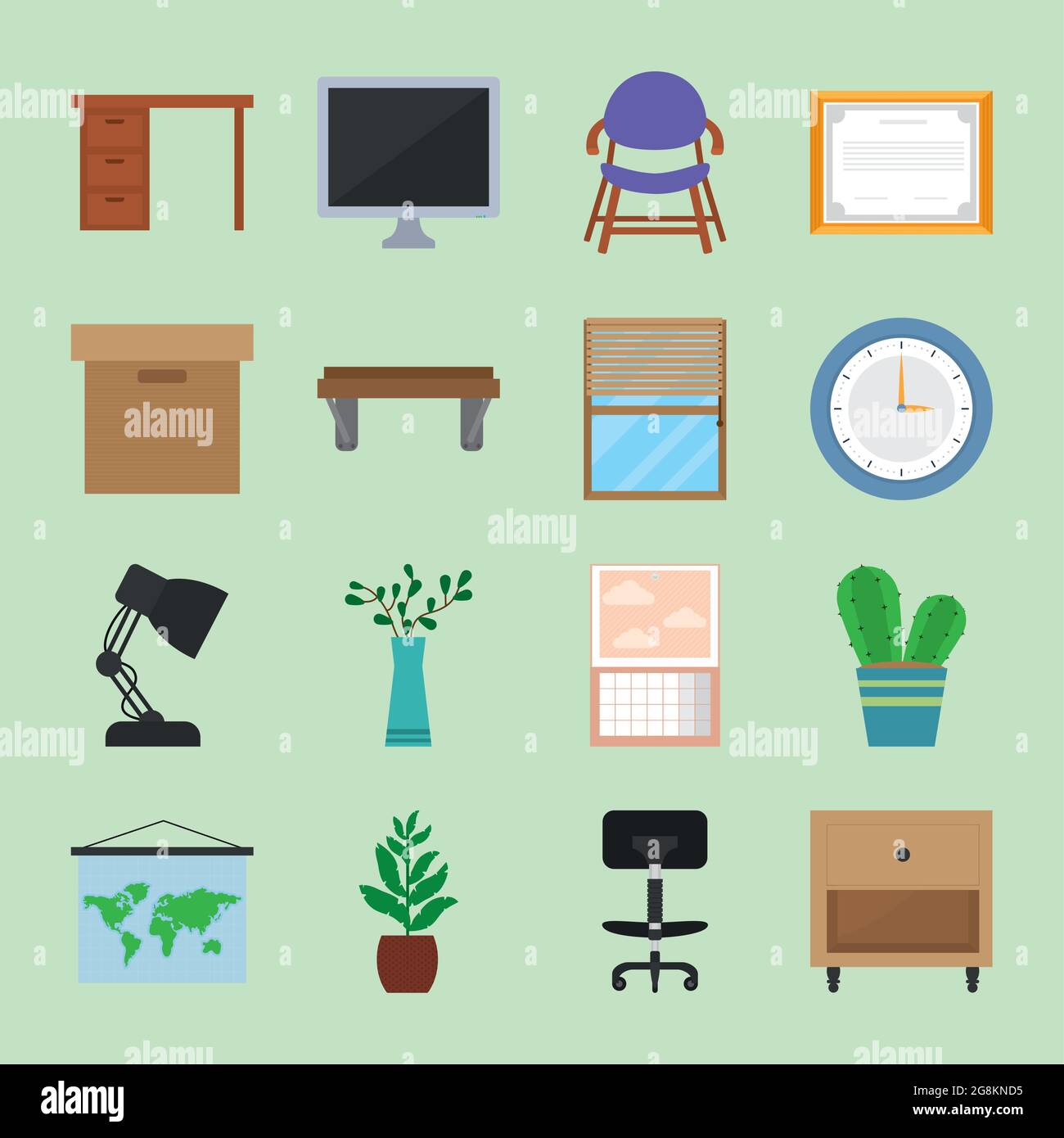 workspaces decorative elements icon set Stock Vector Image & Art - Alamy