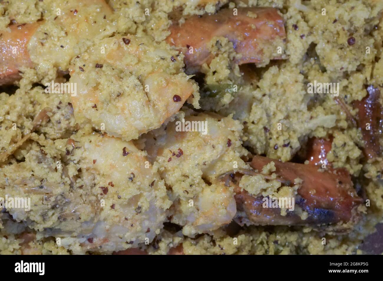 Spicy Indian prawn food dish, prepared with coconut for nice taste ...