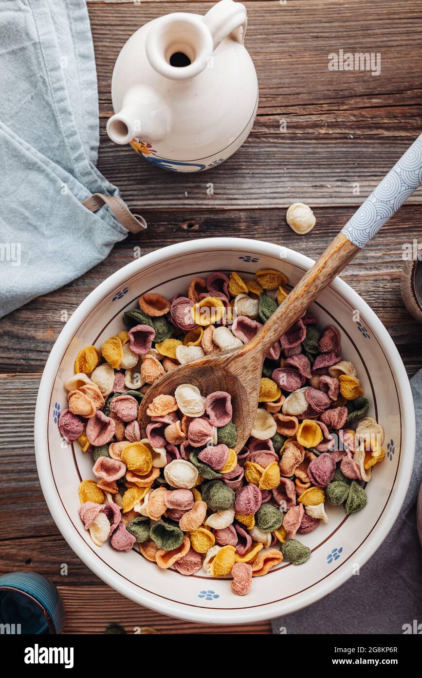 Hand made orecchiette pasta from Puglia, made with natural flavors like ...