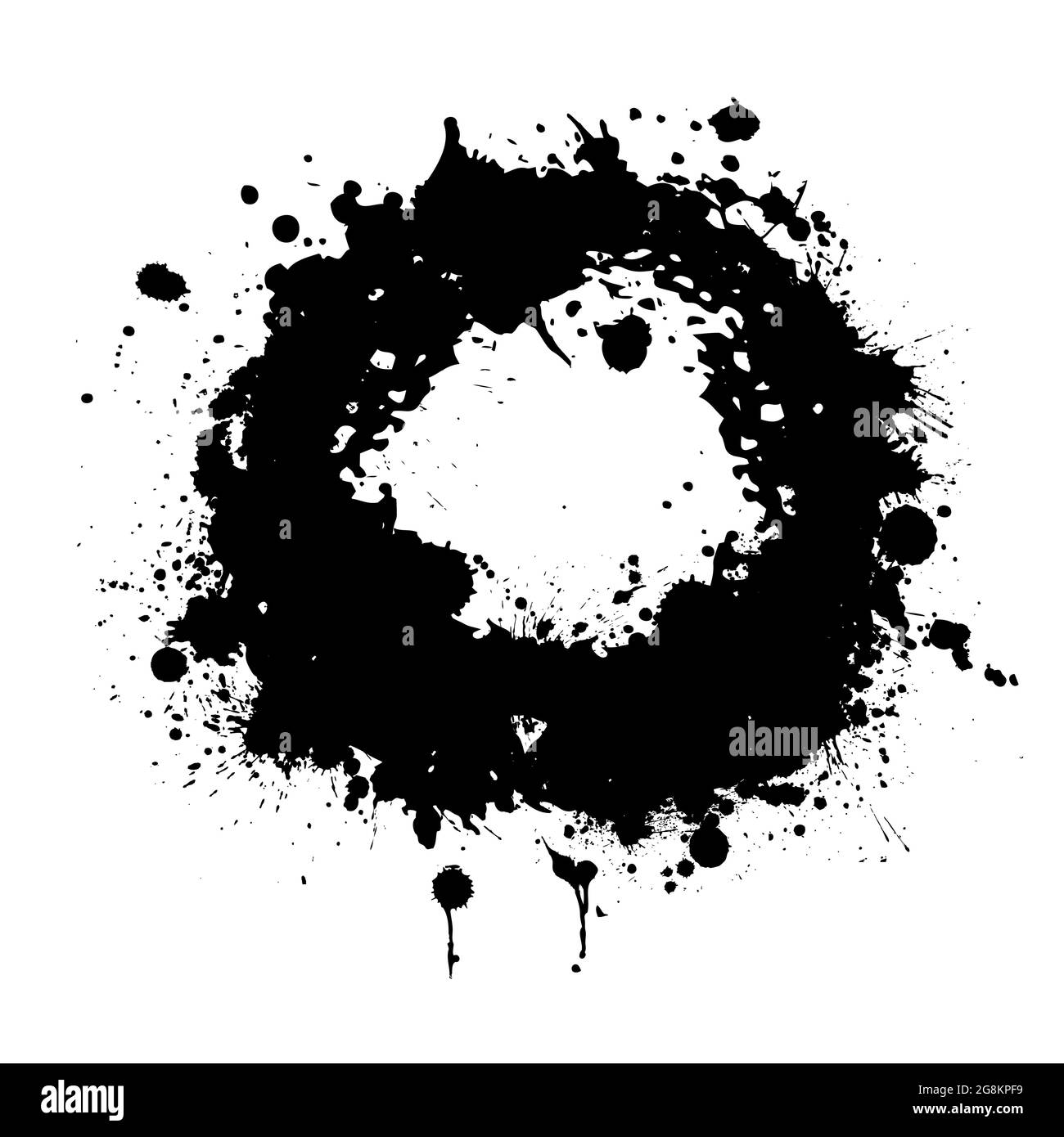 a round frame of black paint spots. Vector illustration Stock Vector ...