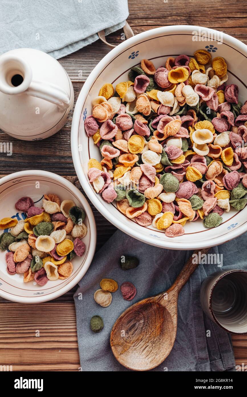 Hand made orecchiette pasta from Puglia, made with natural flavors like ...