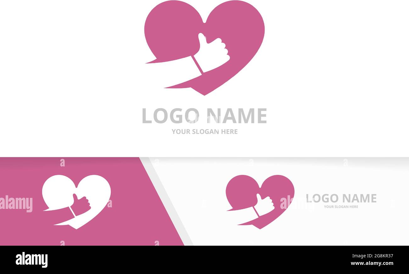 Vector heart and like logo combination. Best love logotype design ...
