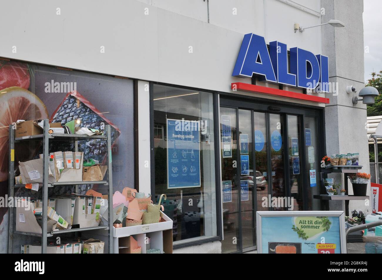 Kastrup/ Denmark. 201July 2021, Aaldi grocery store in Kastrup Alid is ...