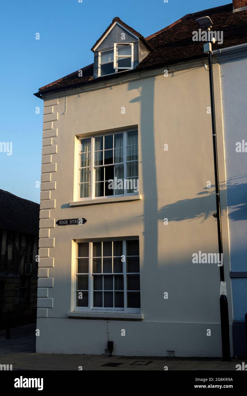 High Street, early morning in summer, Warwick, Warwickshire, England ...