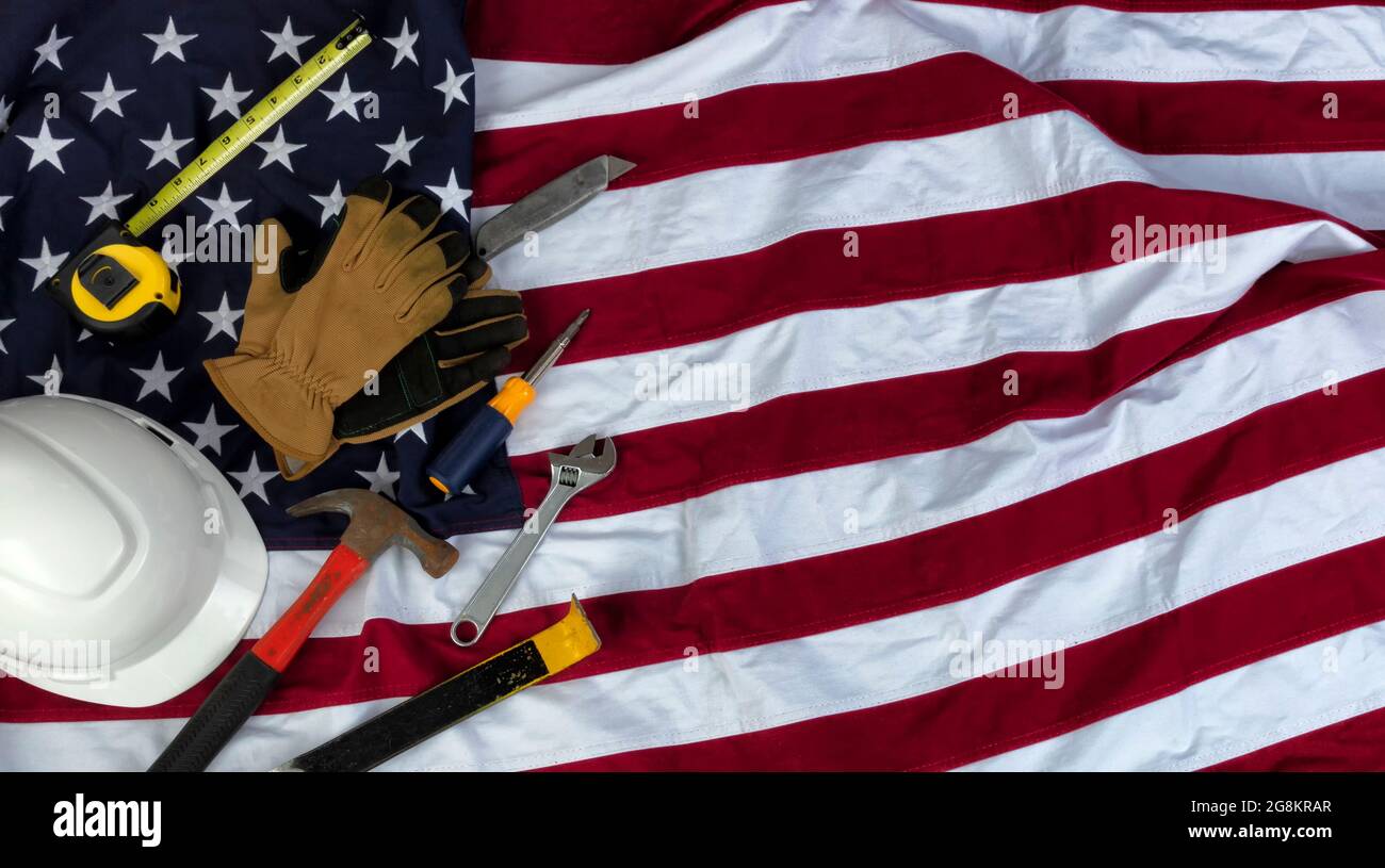 Work american flag hi-res stock photography and images - Alamy