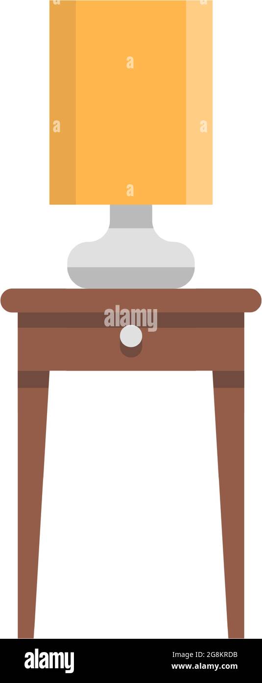 Lamp on bedside table vector bedroom nightstand Stock Vector Image ...