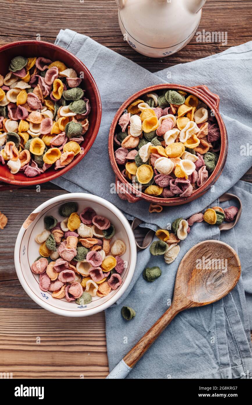 Hand made orecchiette pasta from Puglia, made with natural flavors like ...