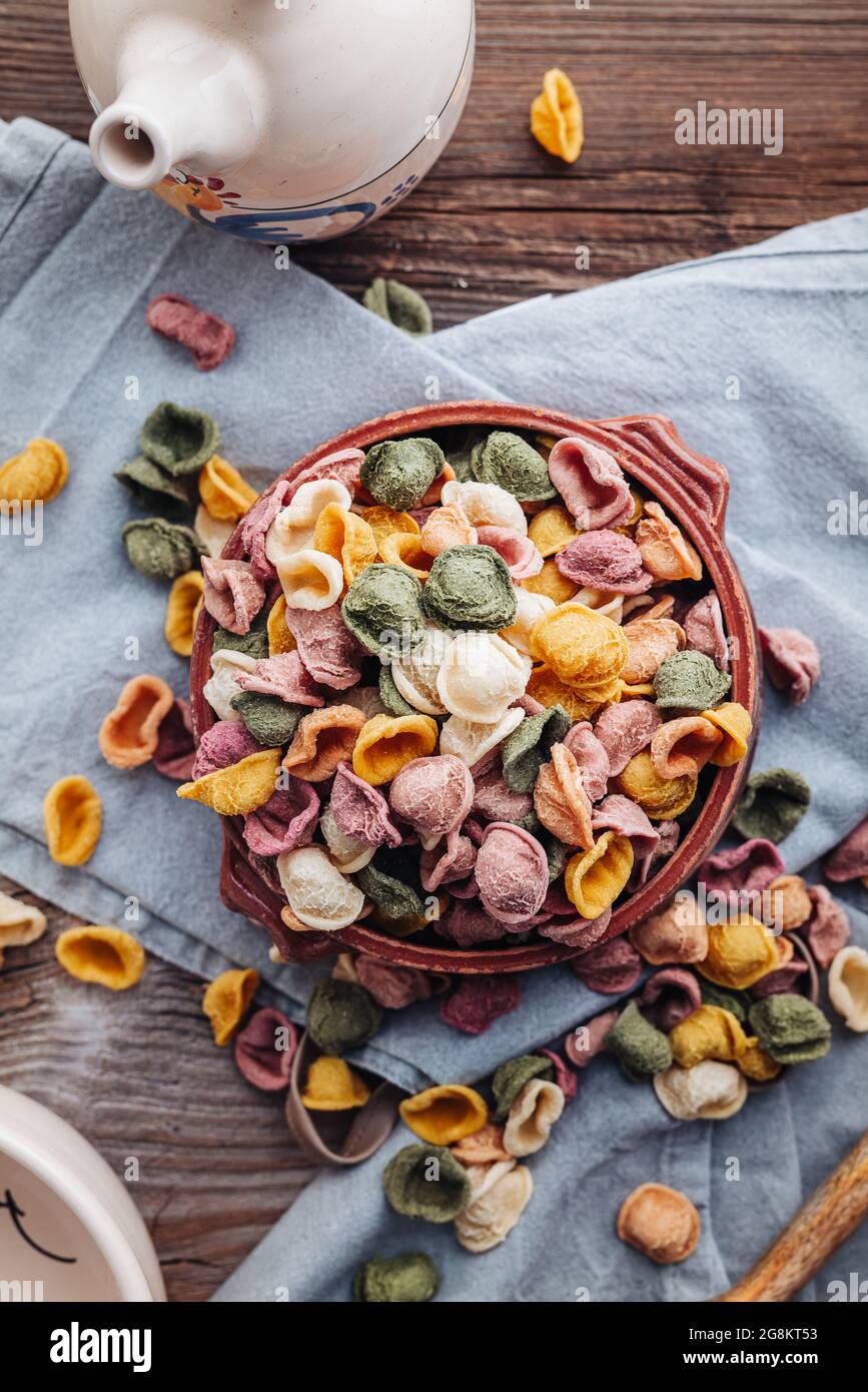 Hand made orecchiette pasta from Puglia, made with natural flavors like ...