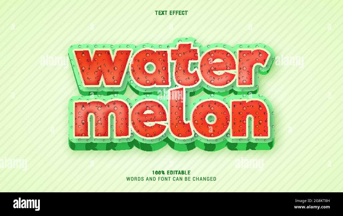 watermelon text effect 100% editable vector eps Stock Vector Image ...