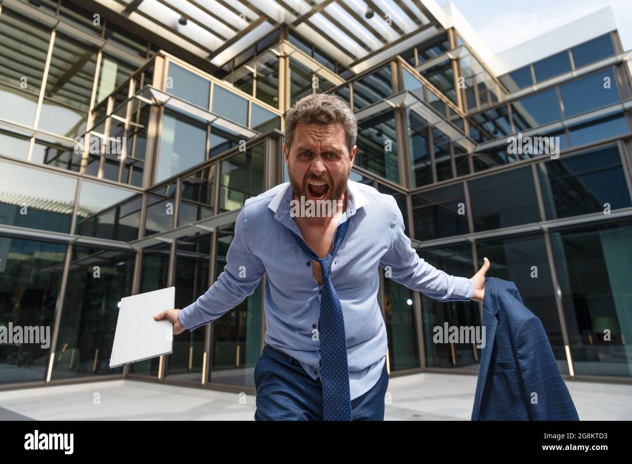 ceo crying in depression. suffering from emotional pain. looking ...