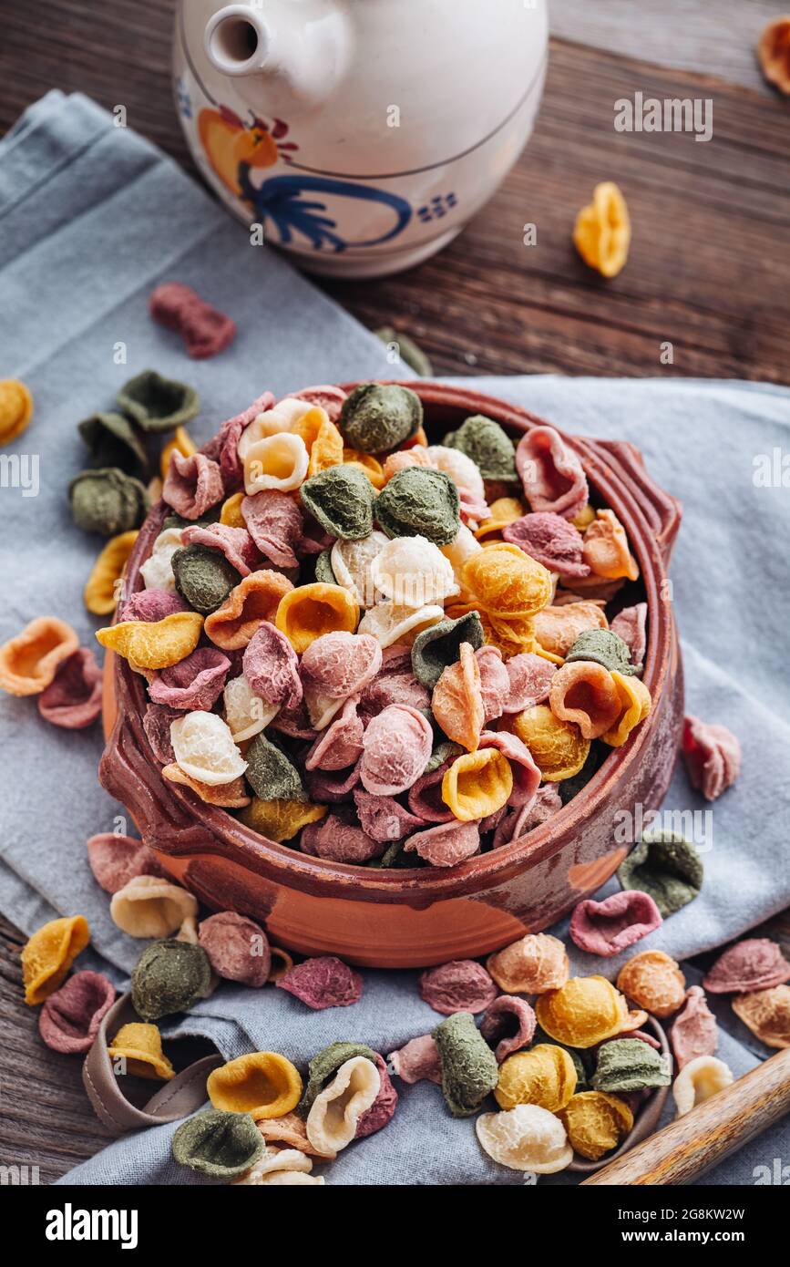 Hand made orecchiette pasta from Puglia, made with natural flavors like ...