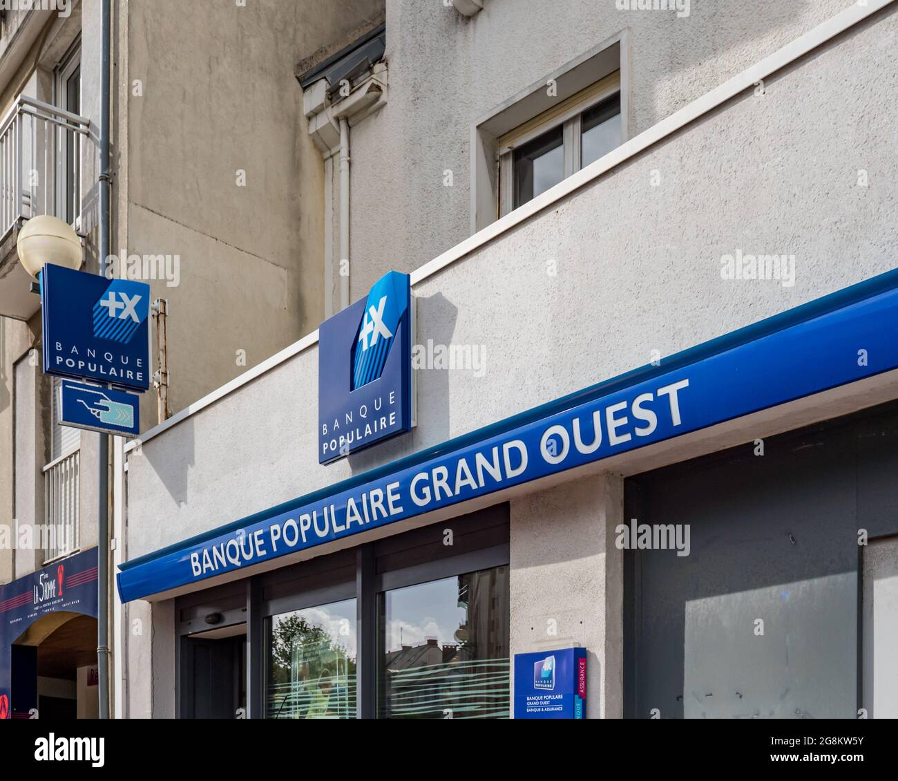 LA FLECHE, FRANCE - Jul 12, 2021: The Populaire Grand Quest bank ...